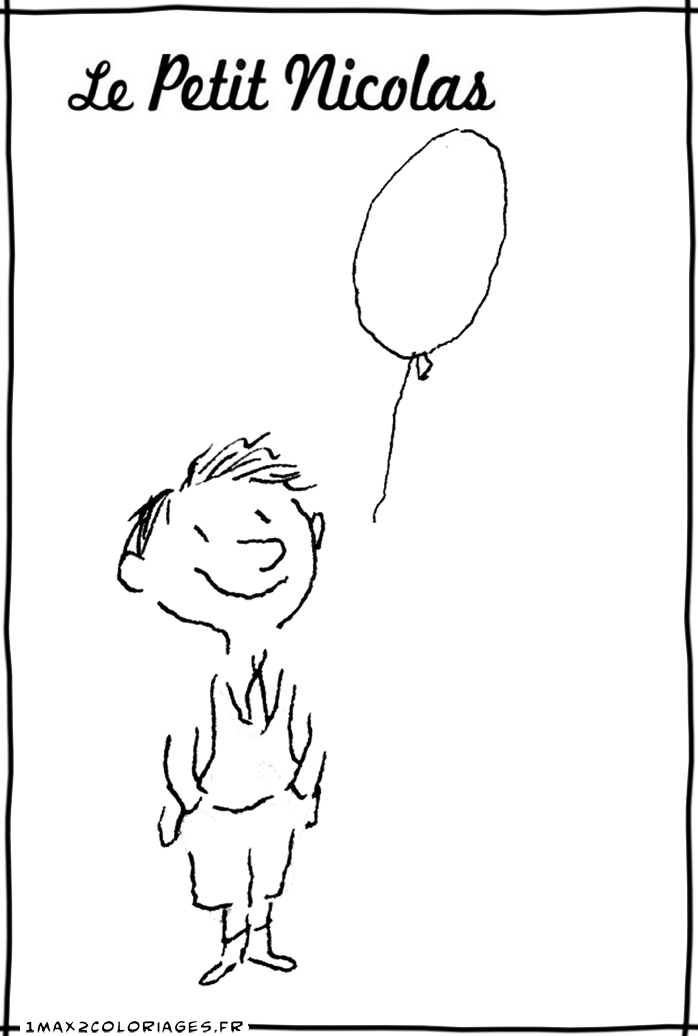 Coloriages Le Petit Nicolas - Le Petit Nicolas lâche son ballon Coloriages Le Petit Nicolas - Le Petit Nicolas lâche son ballon