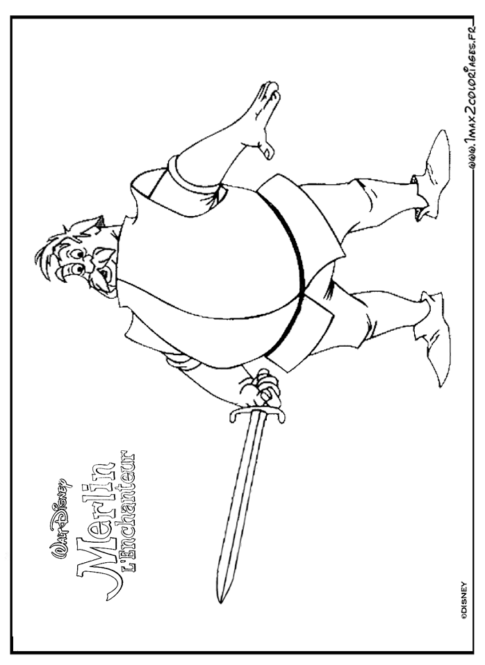 Coloriages Merlin l'Enchanteur de walt disney - Hector